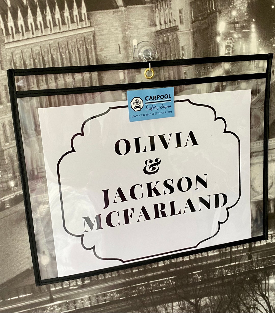 Personalized Car Rider Windshield Sign With Suction Cup Attachment Car ...