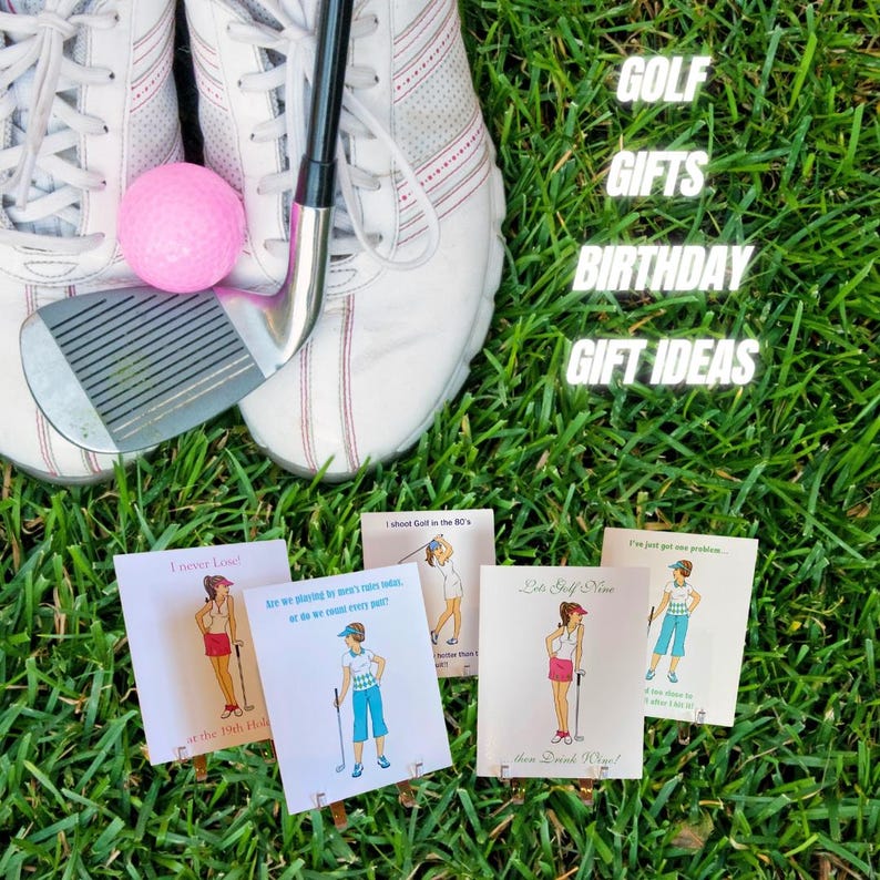 Ladies Golf Cards, Golf Thank You Notes, Blank Note Card Set, Funny ...