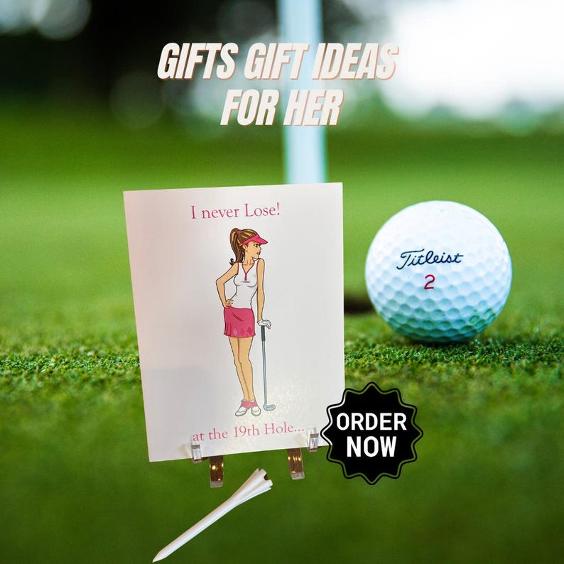 Ladies Golf Cards, Golf Thank You Notes, Blank Note Card Set, Funny ...
