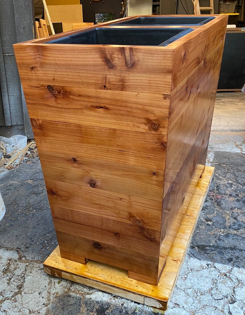 Extra Tall Tapered Redwood Planter Boxes Only. Free Shipping, Three ...