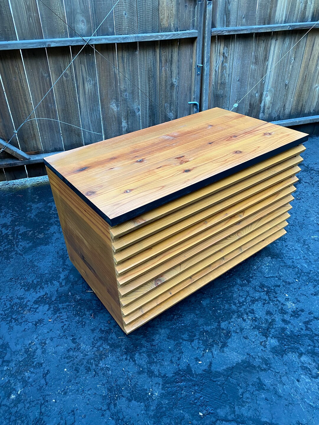 Outdoor Storage Bench With Trellis. Outdoor Drop Box, Parcel Boxes, Mid ...