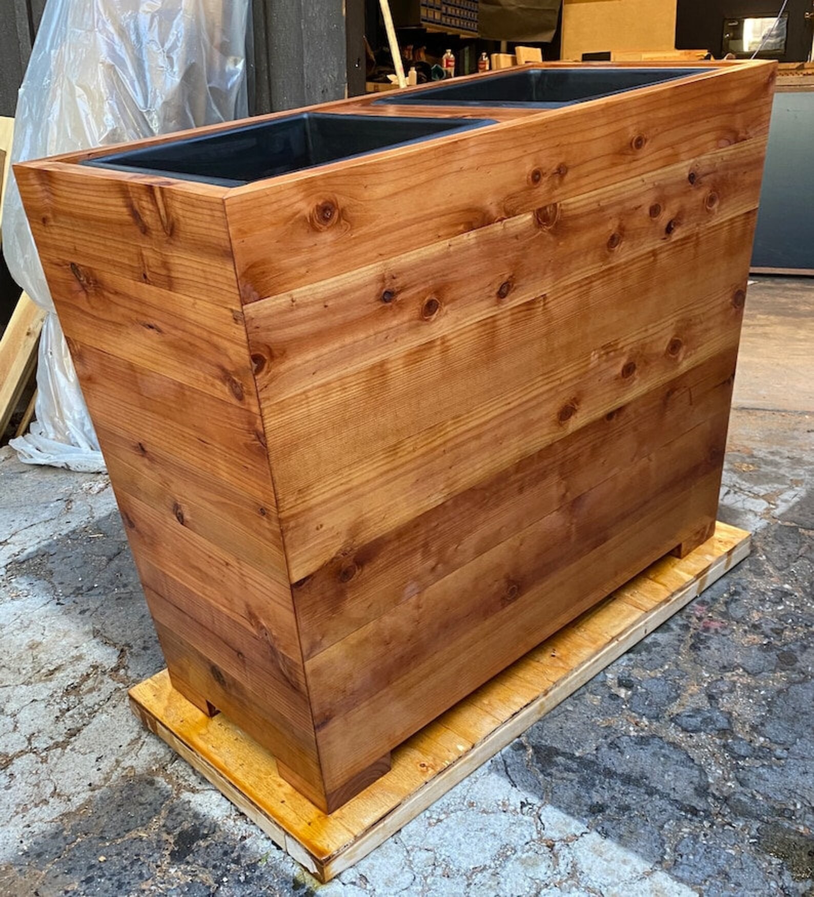 Extra Tall Tapered Redwood Planter Boxes Only. Free Shipping, Three ...