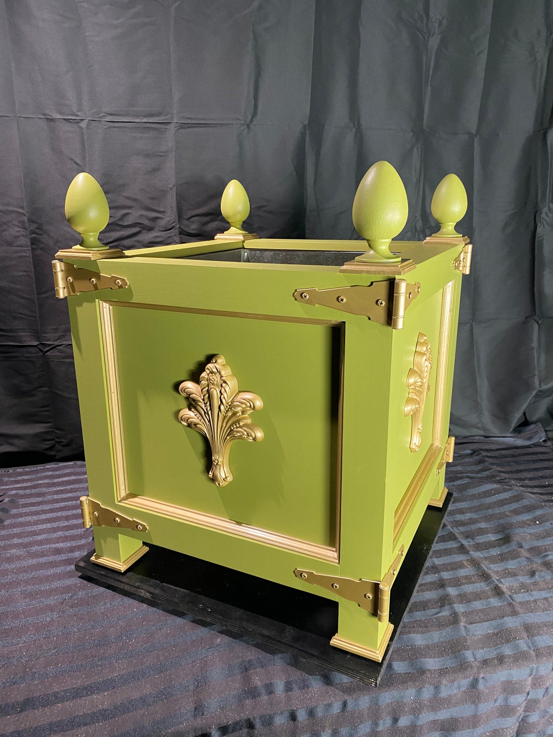 Gilded Old World Style Planter. Custom Planter Boxes, Metal Planter Box ...