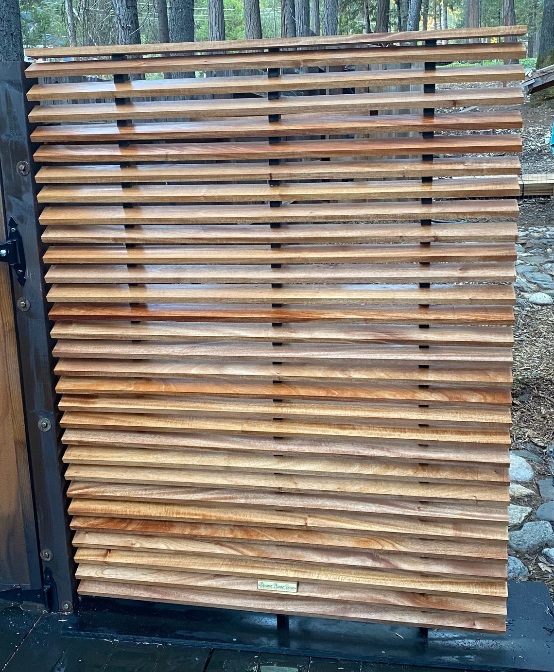 Mahogany Modern Slatted Trellis, Louver Panels, Privacy Screen, Indoor ...