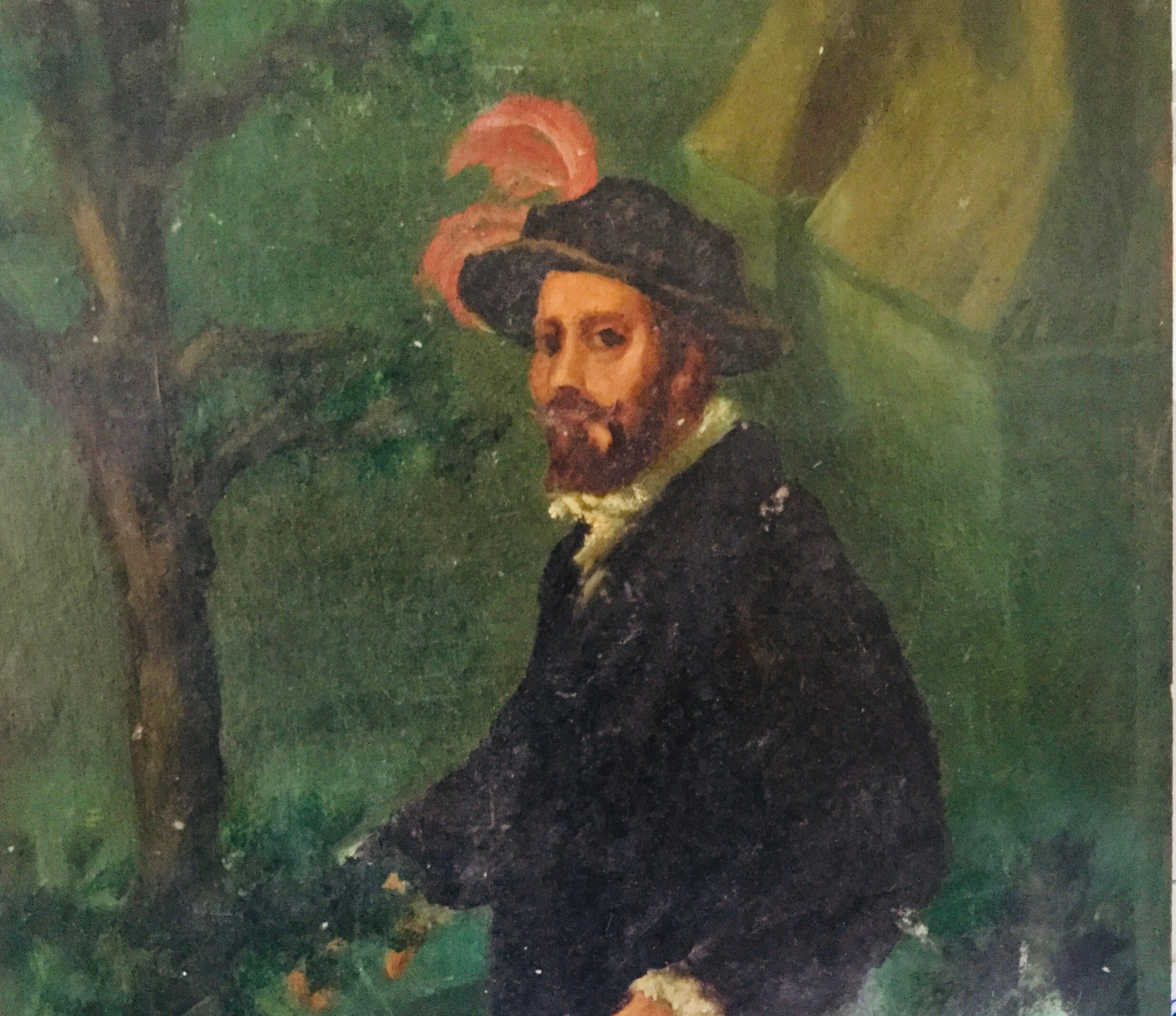 Signed Herbert Leopold * Man With Feathered Hat * (1921-2009) From ...