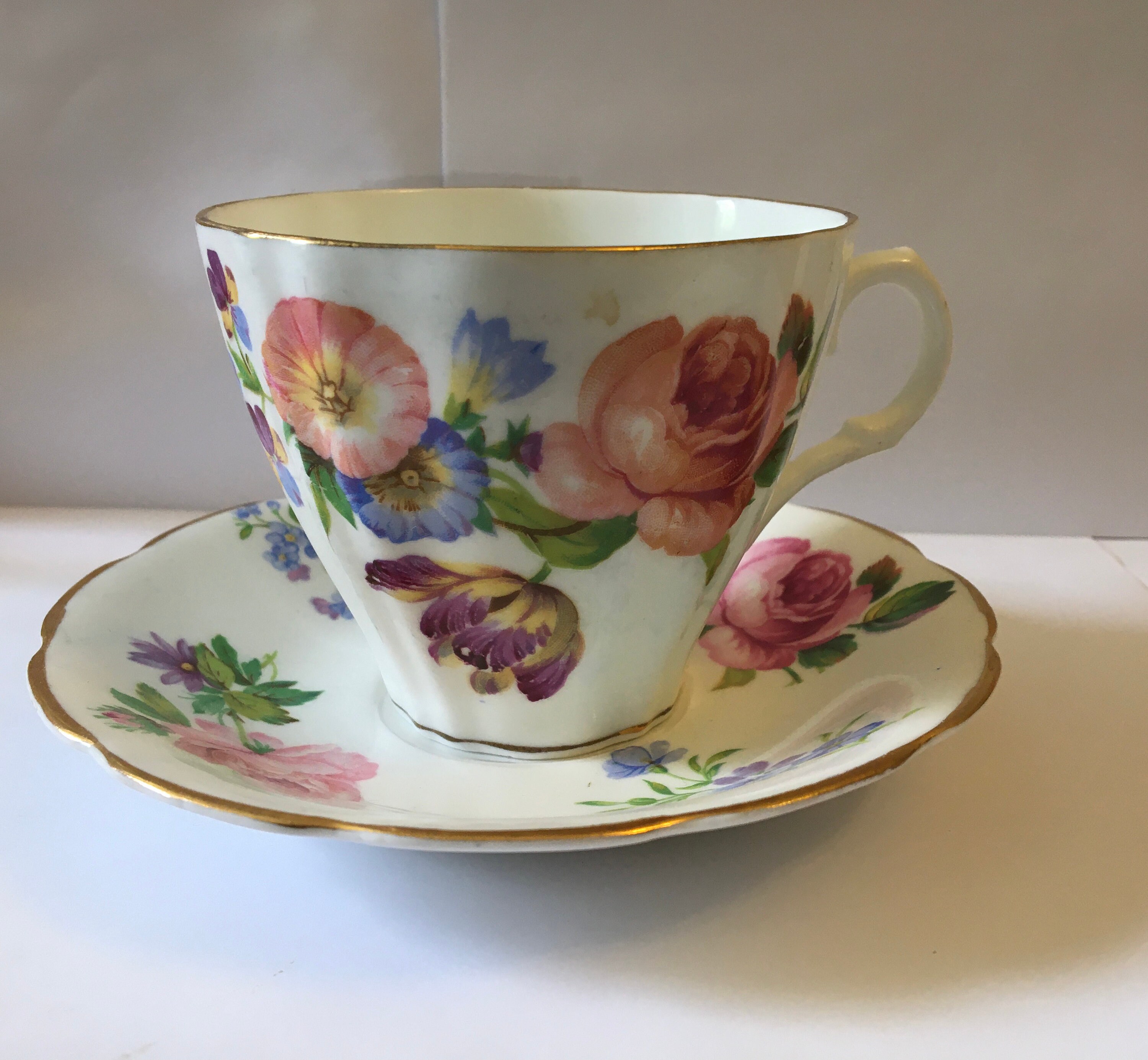 Vintage Royal Stuart Fine Bone China Tea Cup and Saucer Rg 497 Free ... Vintage Royal Stuart Fine Bone China Tea Cup and Saucer Rg 497 Free ...