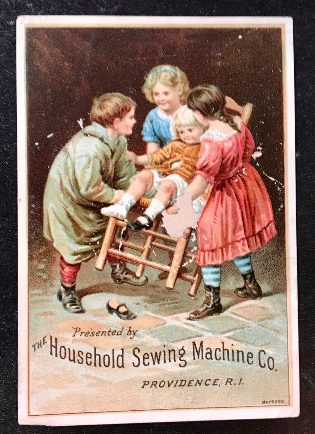 Victorian Trade Card: Household Sewing Machine, 1889 Antique ...