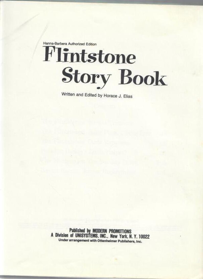 Vintage Flintstone Story Book by Horace J. Elias H/C 1974 Hanna-barbera ...