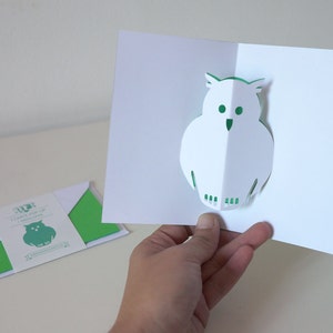 Pop-up Card // Owl Fresh Green // Creative Stationery, Everyday Gift ...