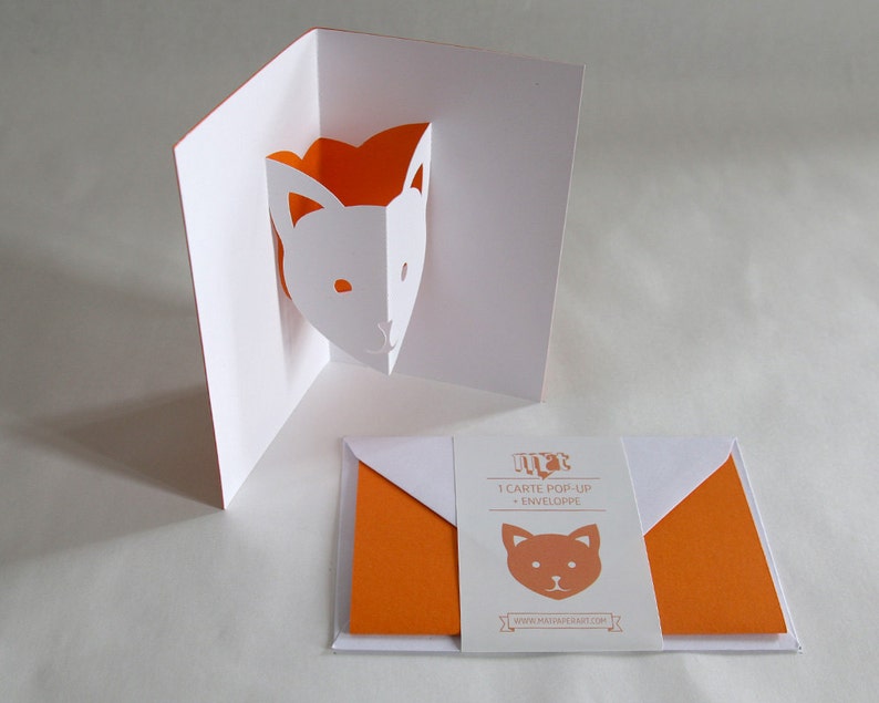 Pop-up Card // Cat Orange // Creative Stationery, Everyday Gift Card ...
