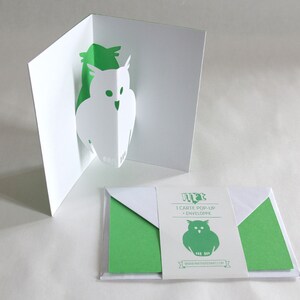 Pop-up Card // Owl Fresh Green // Creative Stationery, Everyday Gift ...
