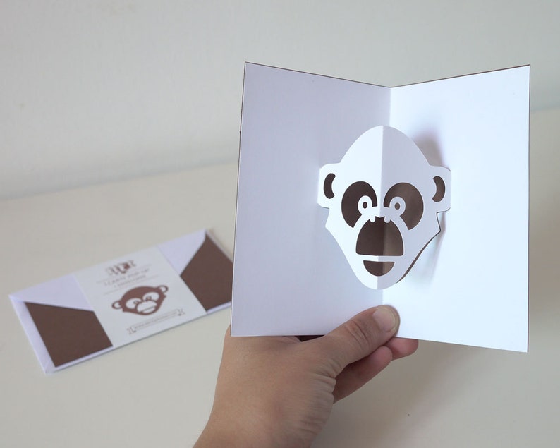 Pop-up Card // Monkey Brown // Creative Stationery, Everyday Gift Card ...
