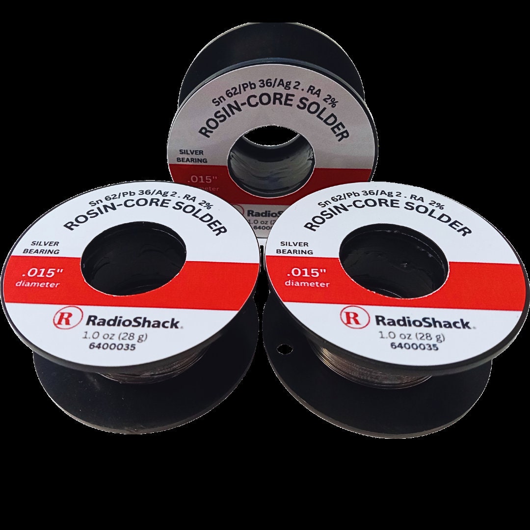 Radio Shack Solder Wire #6400035 - 3 PACK SPECIAL - (sn62/pb36/ag2 - RA ...