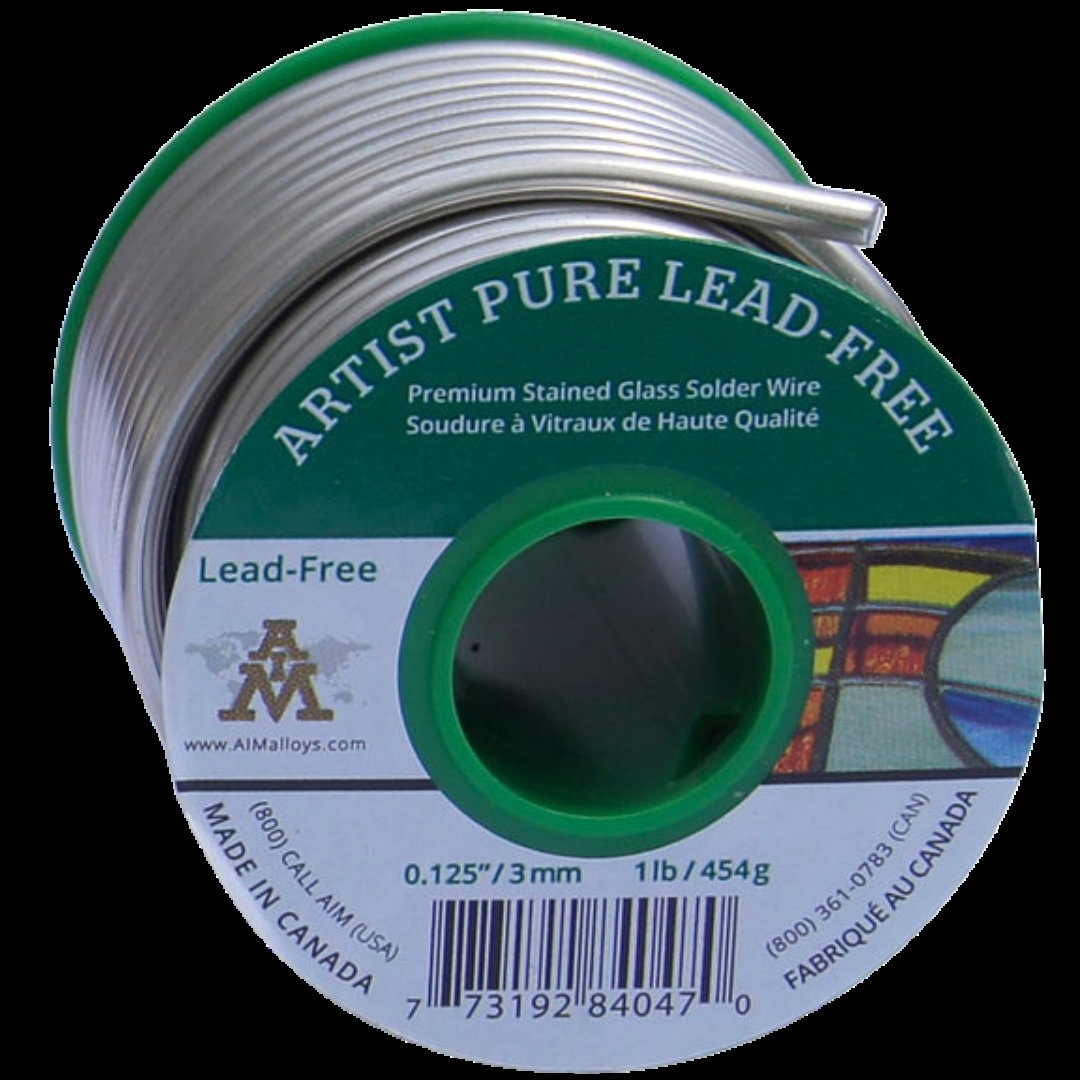 AIM Artist Pure Lead-free Stained Glass Solder - 0.125" Diameter - (1lb ...
