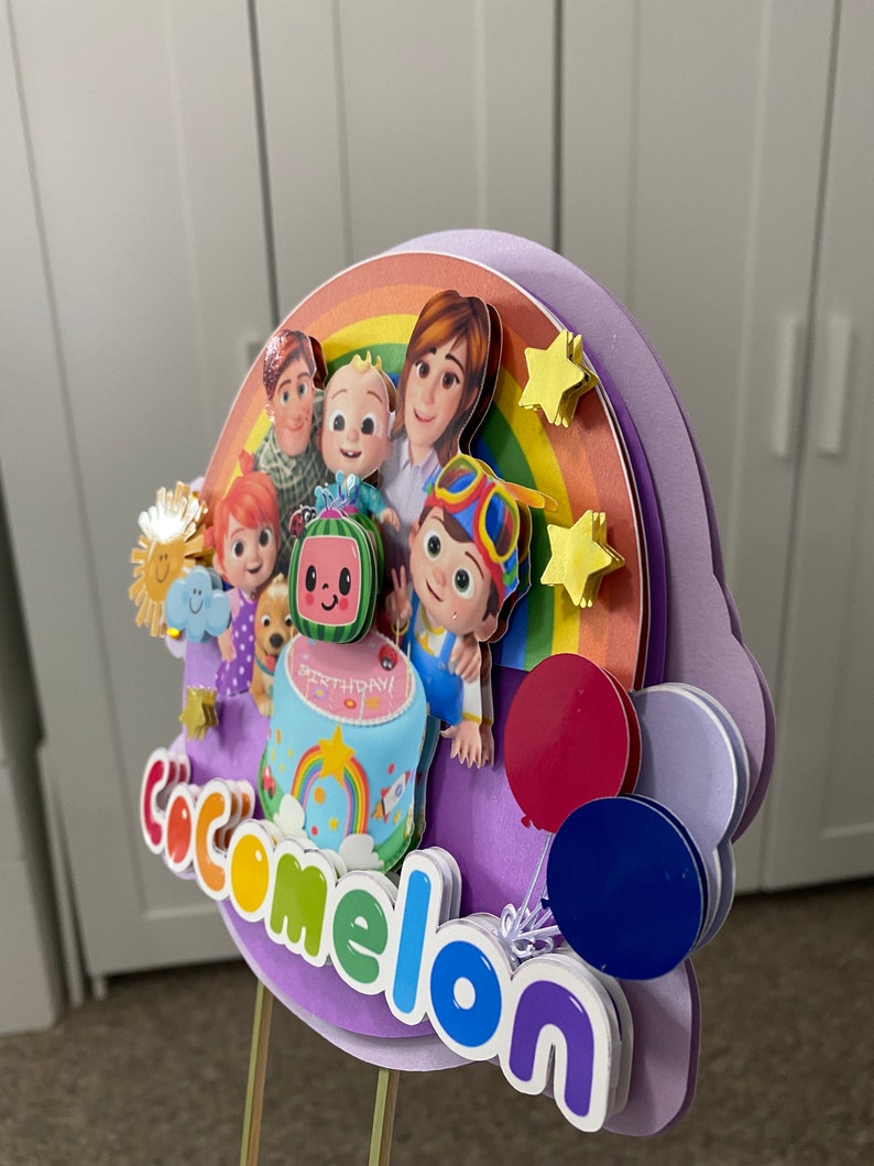 Cocomelon Cake Topper, Custom Party Topper, Colorful Cake Topper ...