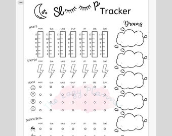 Printable Sleep Tracker Daily Sleep Log Weekly Sleep Log - Etsy