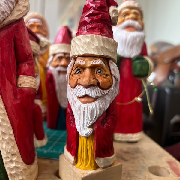 Carved Santa Face - Etsy