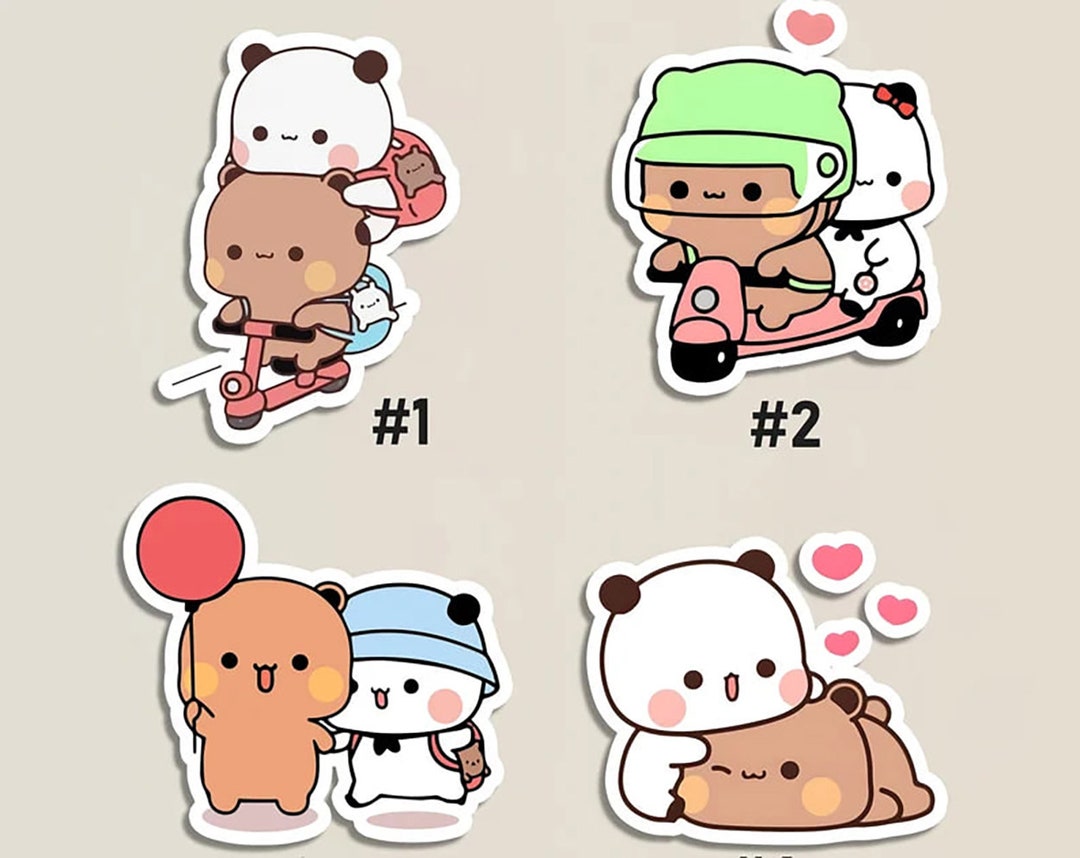 Bubu and Dudu Sticker Couple Sticker Panda Bear Sticker - Etsy