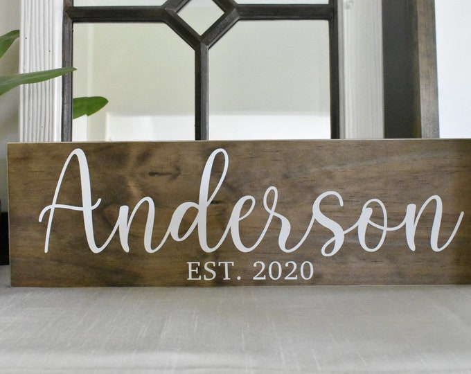 Established Date, Personalized Sign, Wood Sign, Family Name Sign, Last ...