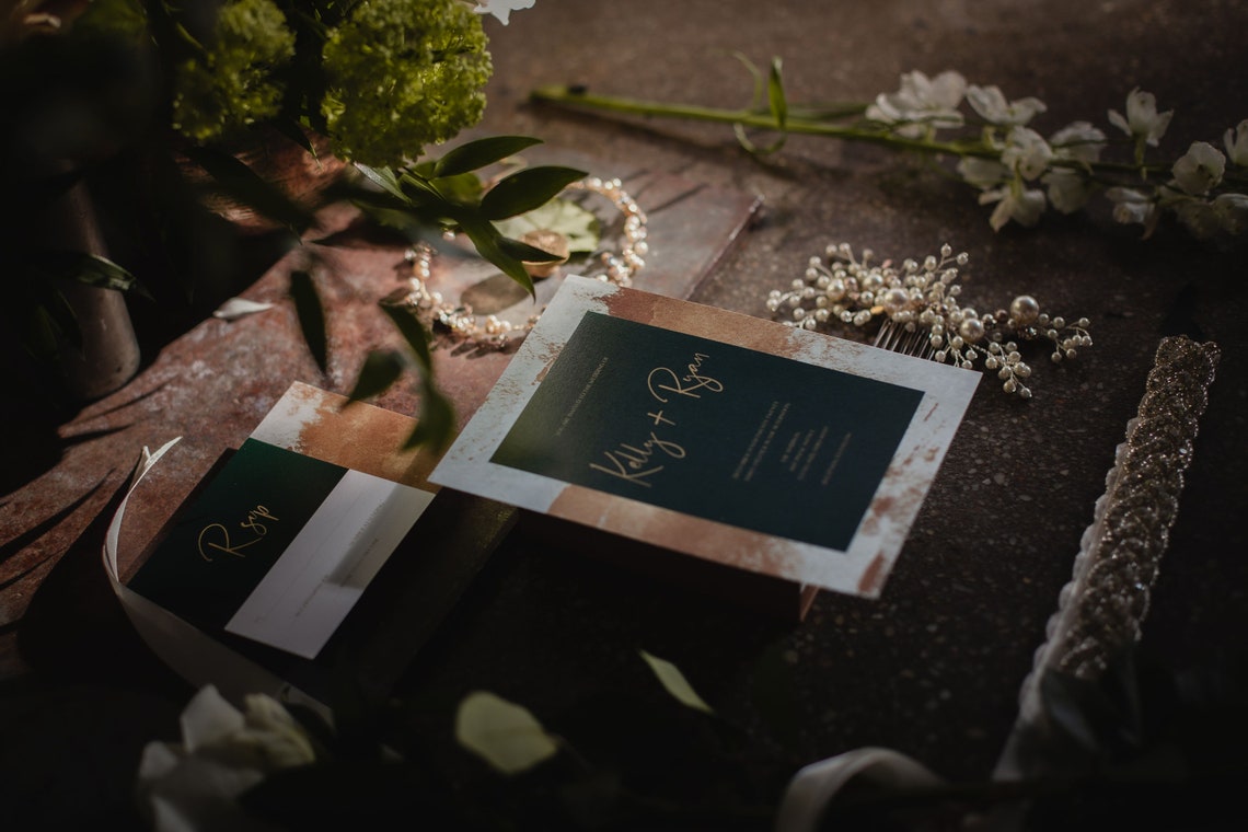 Modern Ethereal Wedding Invitation | Etsy
