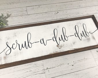 Scrub a dub dub sign | Etsy