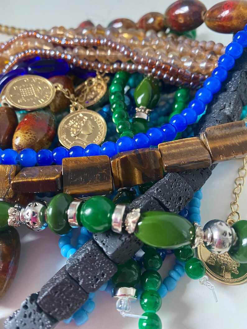 Multi-strand Colorful Boho Necklace – Chunky Long Beaded Statement ...