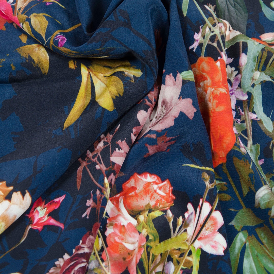 Hilco Viskose Monita Blumen - RESTSTÜCK 75 cm - Etsy.de