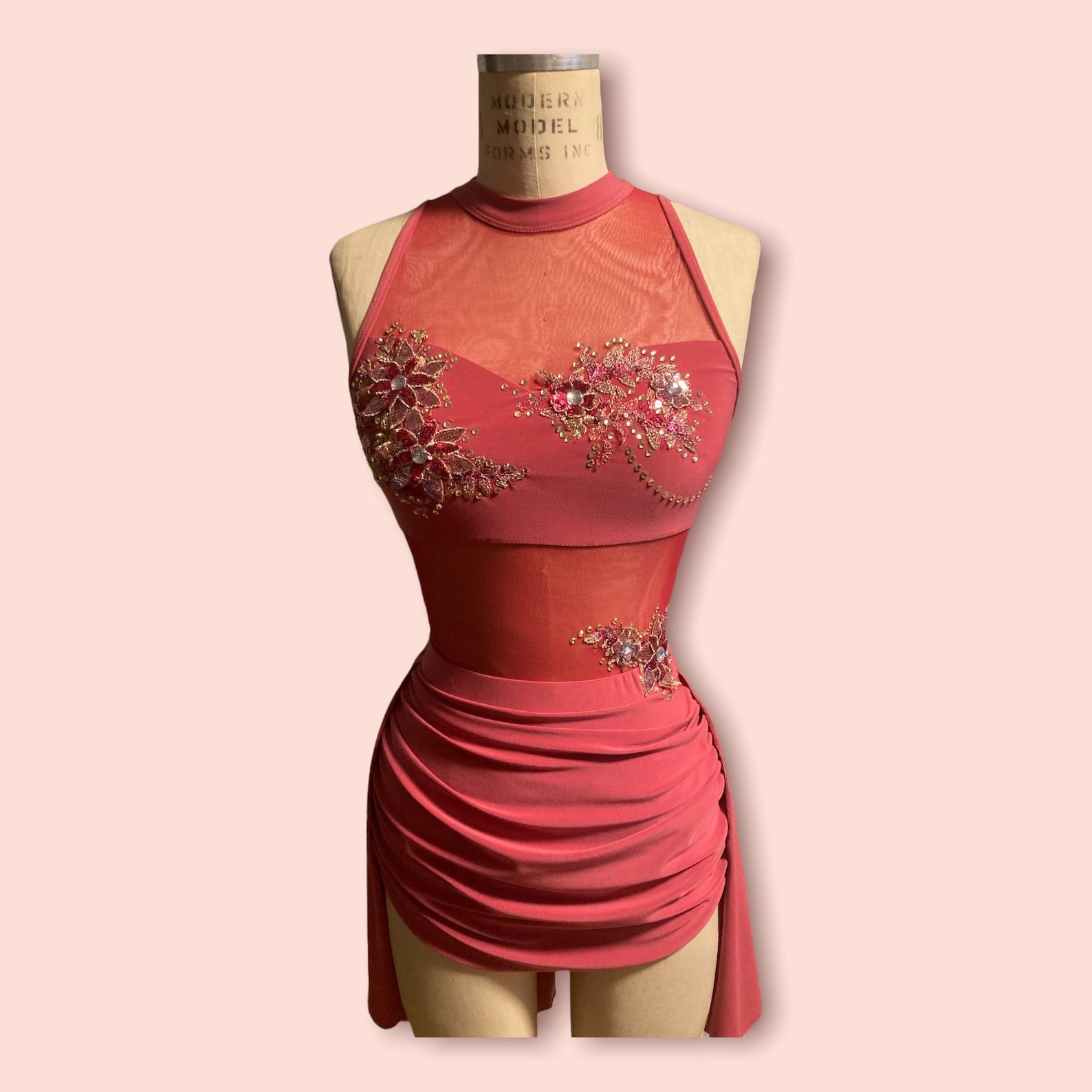Custom Lyrical Dance Costume: Handmade Competition Leotard With Draped ...