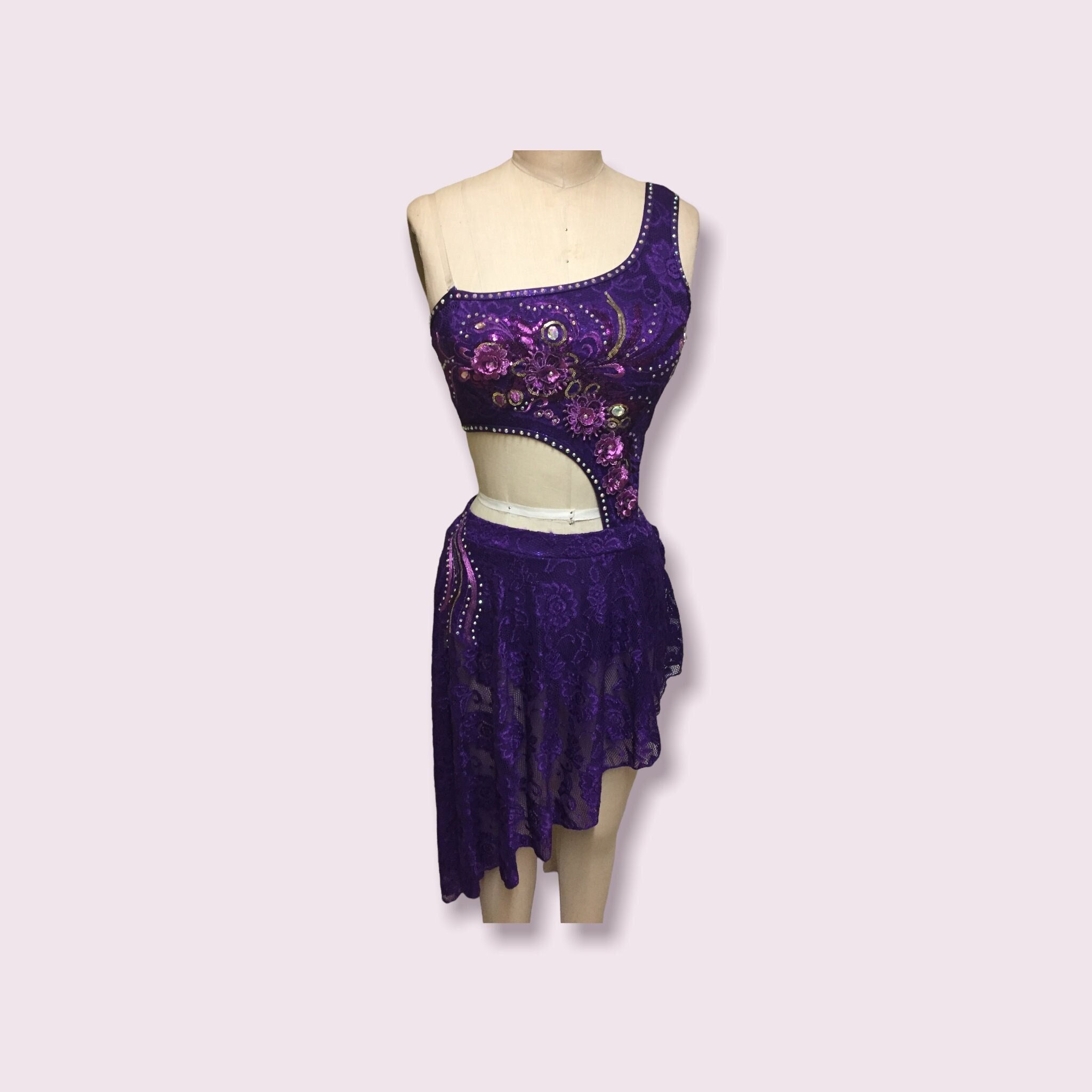 Competitive Costume Made to Order Purple Dance Costume With - Etsy Canada