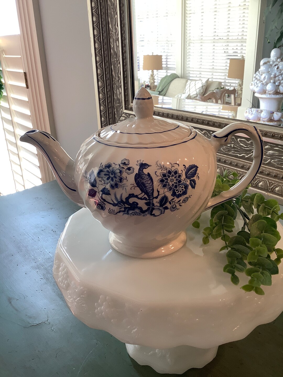 Vintage Ellgreave Tea Pot Peacock Design - Etsy