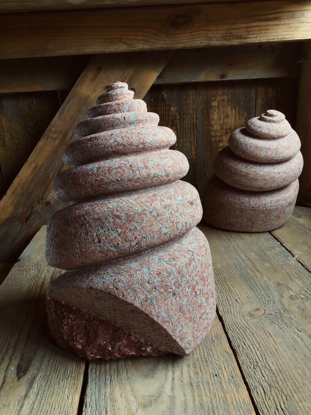 Granite Stone Garden Sculpture - Snail, Carved in Red Stone, Best Thing ...