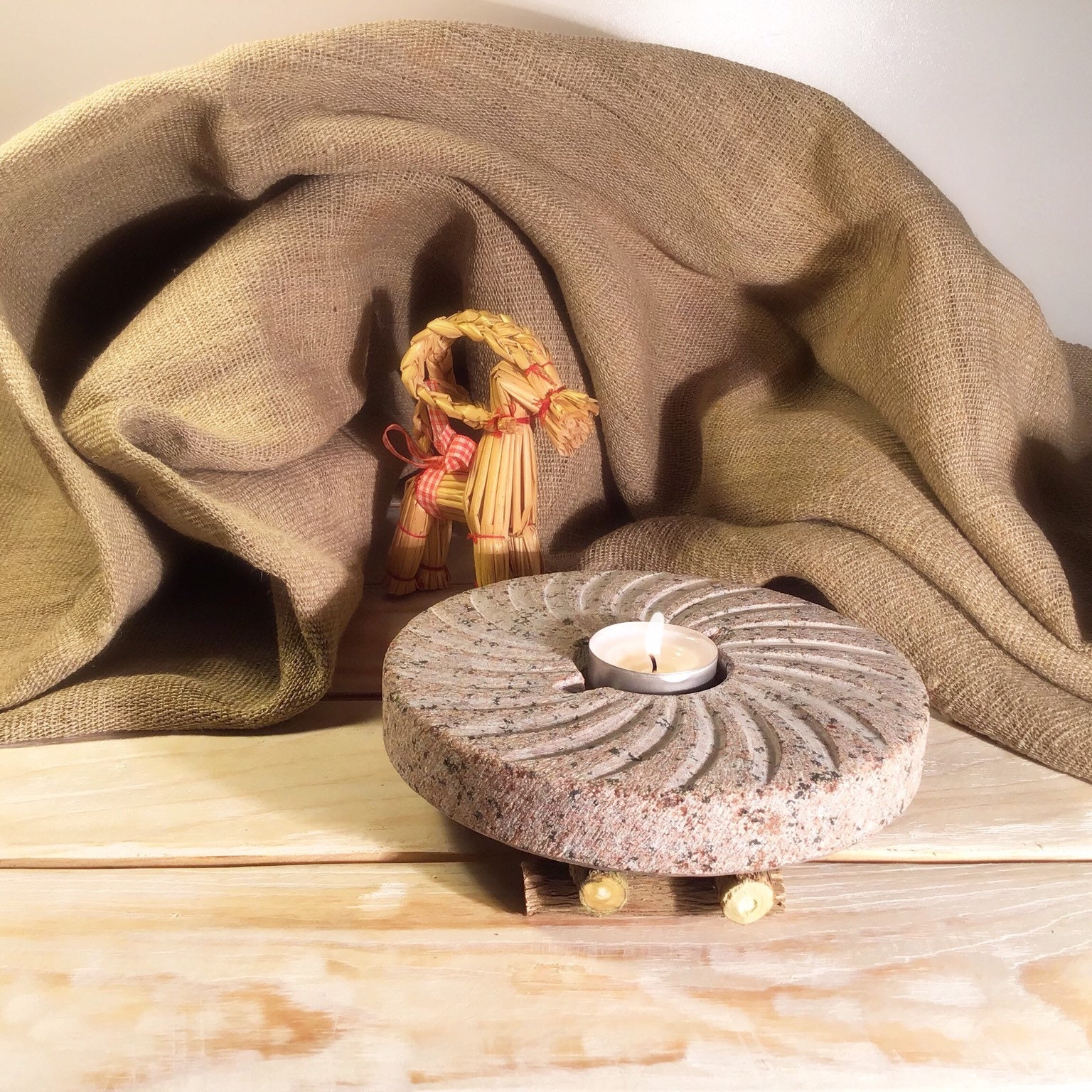 Millstone - Candle Holder, Custom Grinder, Windmill, Royal Dux, Ancient ...