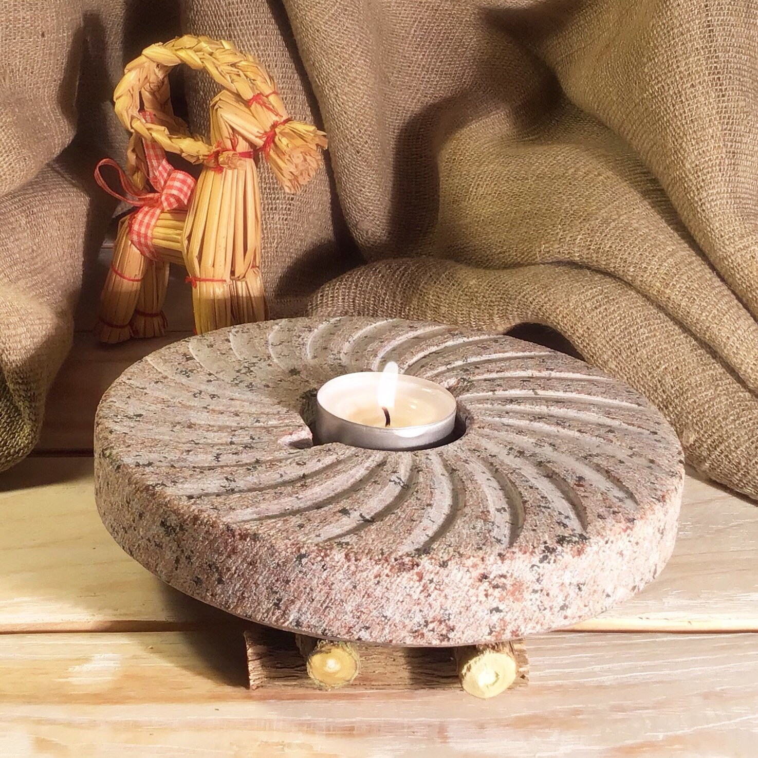 Millstone - Candle Holder, Custom Grinder, Windmill, Royal Dux, Ancient ...