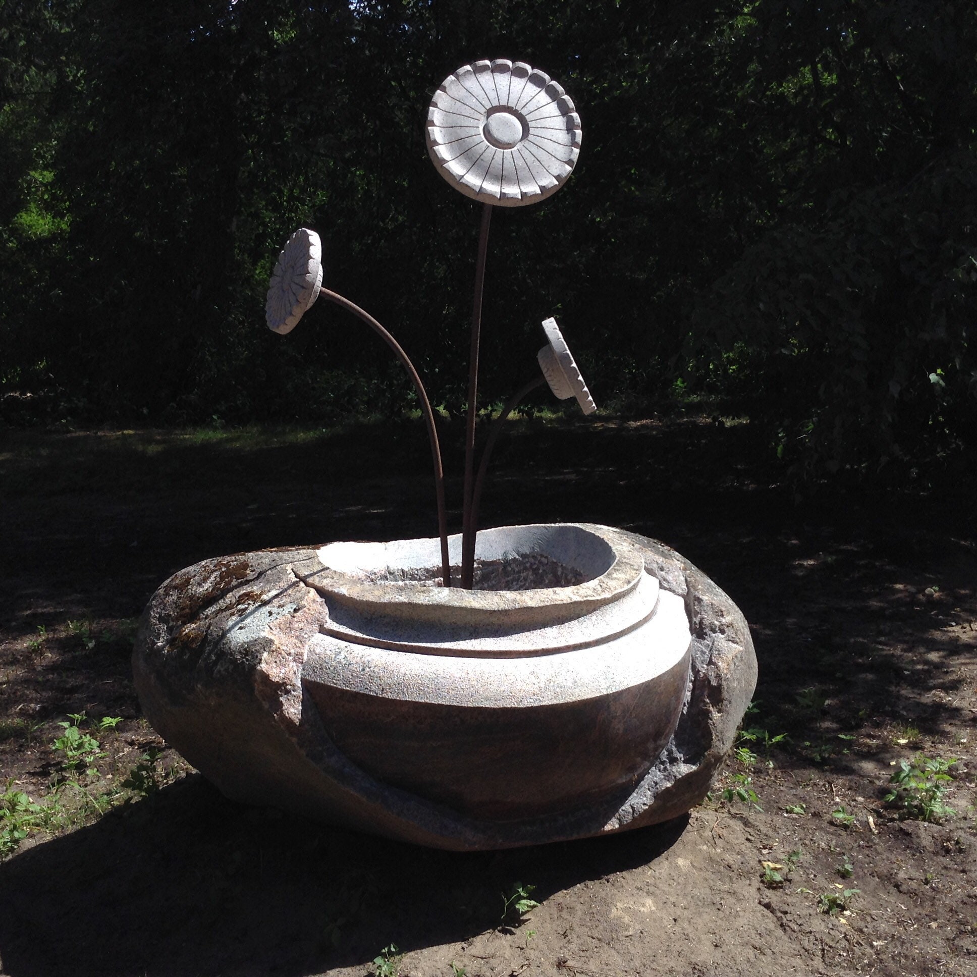 Flower Pot, Natural Granite Boulder, Big Size Stone Sculpture ...