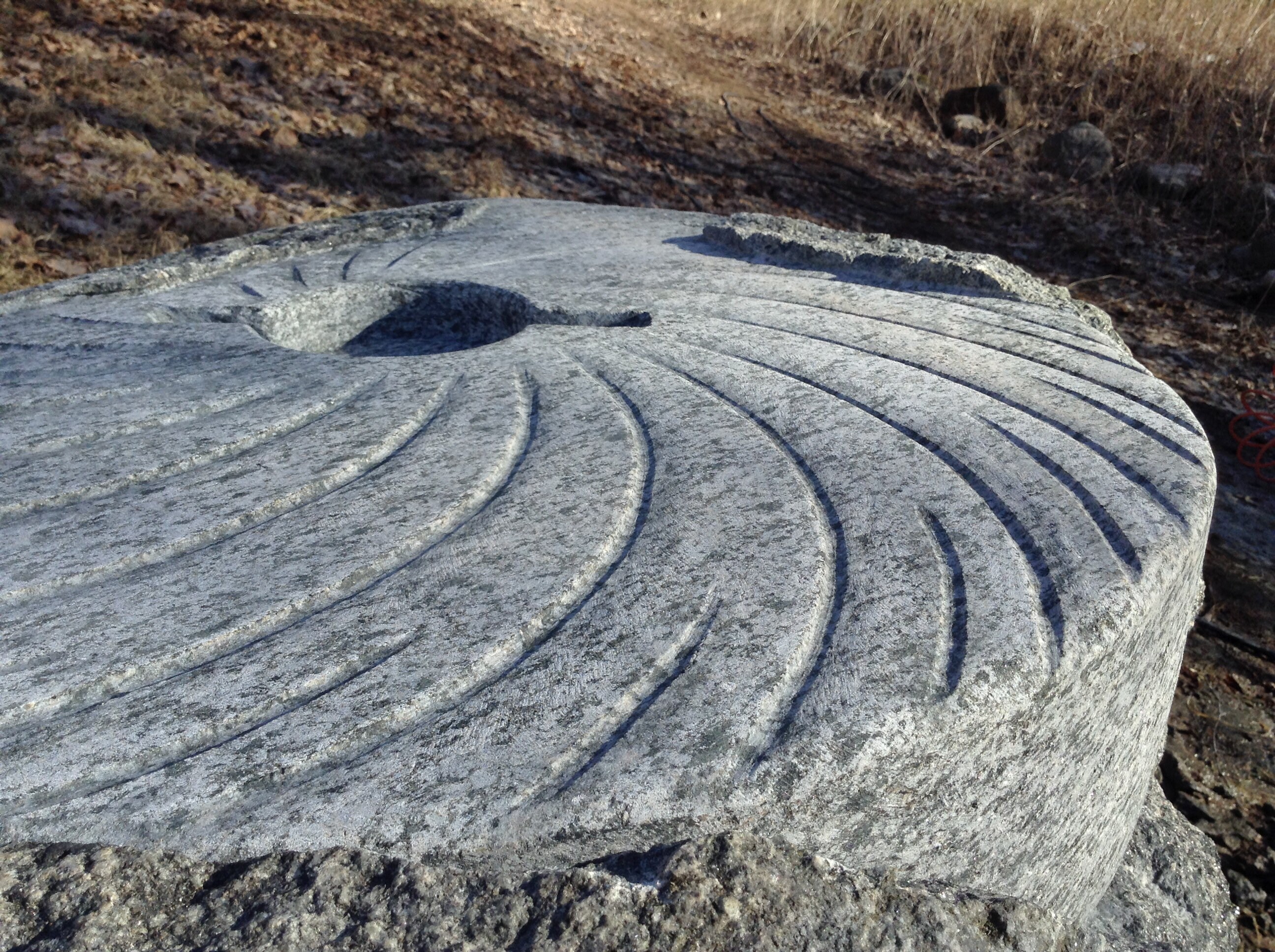 Big Millstone for Garden Natural Granite Boulder 80cm Wide, Anciant ...