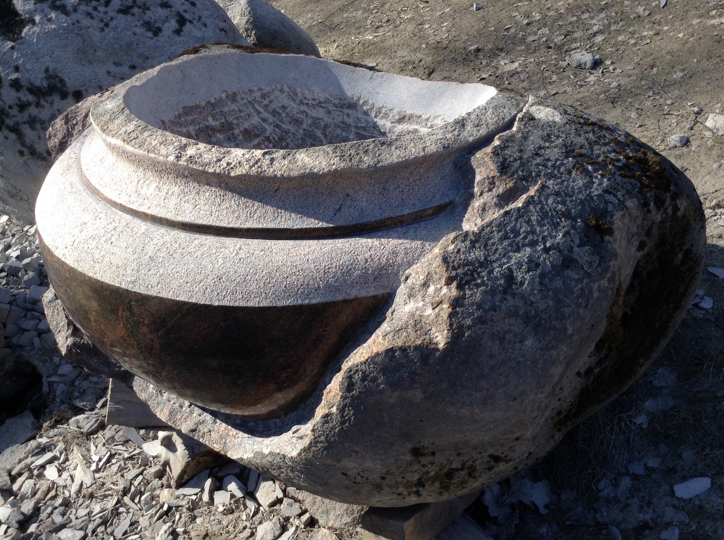 Flower Pot, Natural Granite Boulder, Big Size Stone Sculpture ...