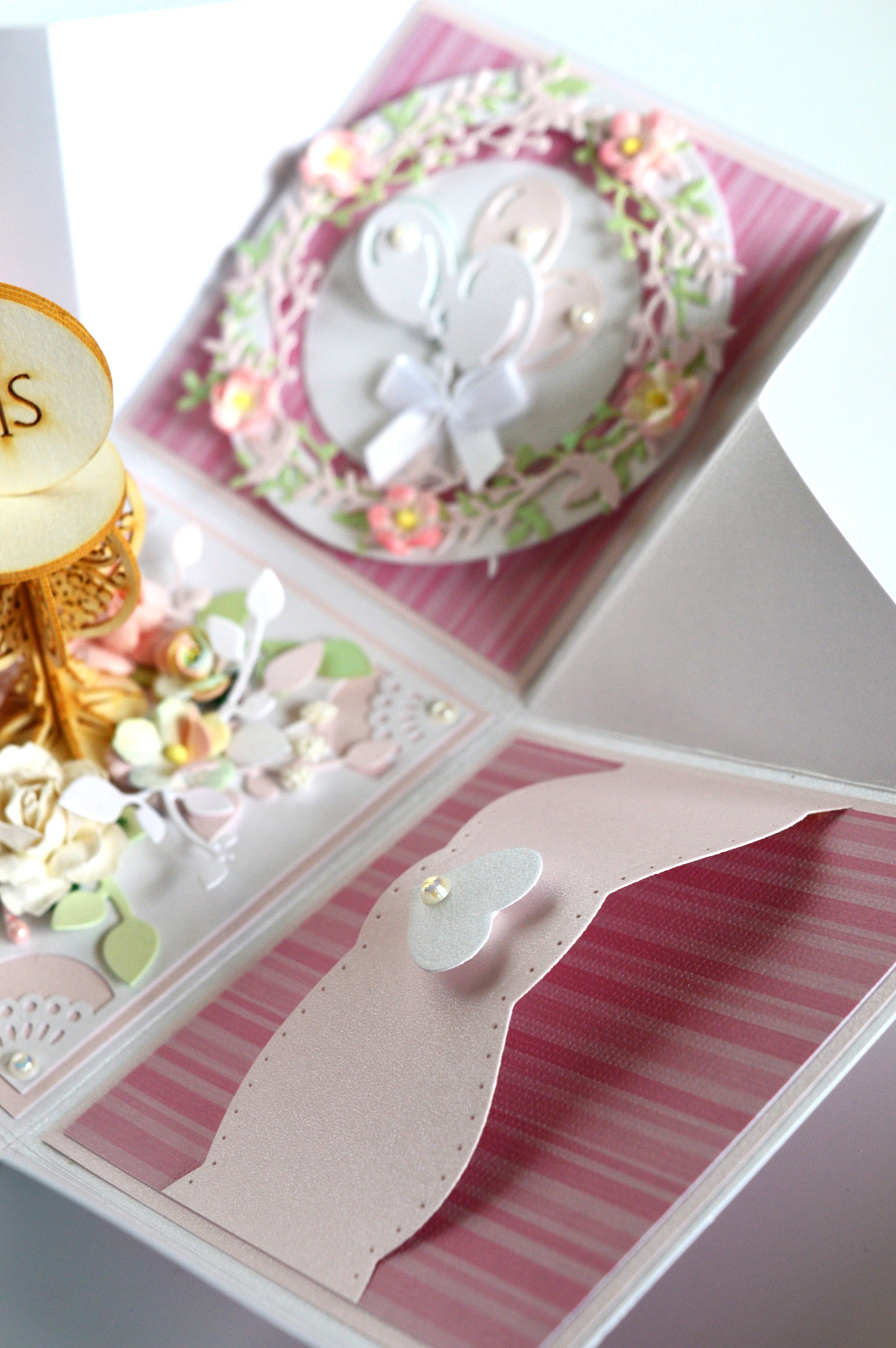 First Communion Card, Exploding Box Card, Angel Girl Card, Baptism Card, Explosion Box Card ...