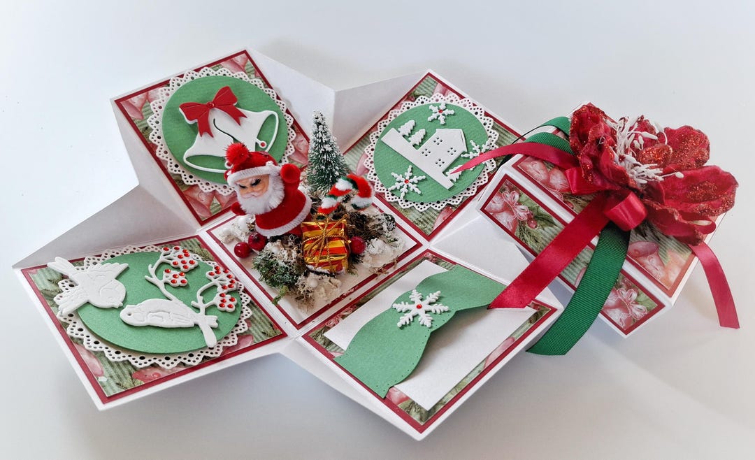 Santa Claus Card, Merry Christmas Exploding Card, Winter Card, 3D ...
