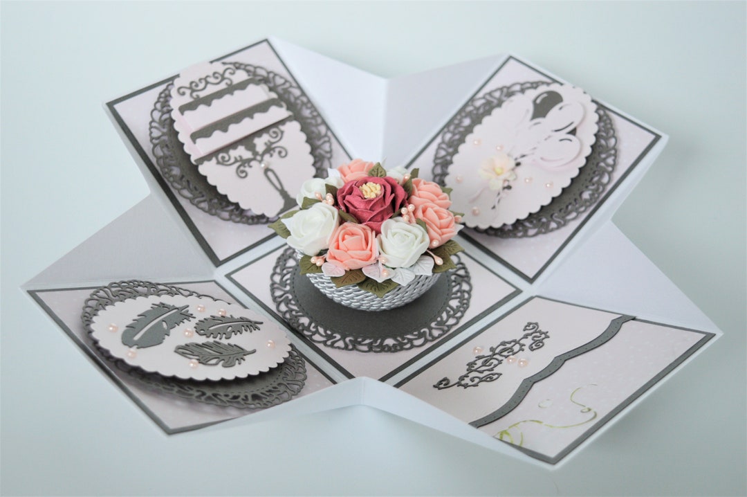 Card for Her, Exploding Box Card, Birthday Explosion Box Card, Romantic ...