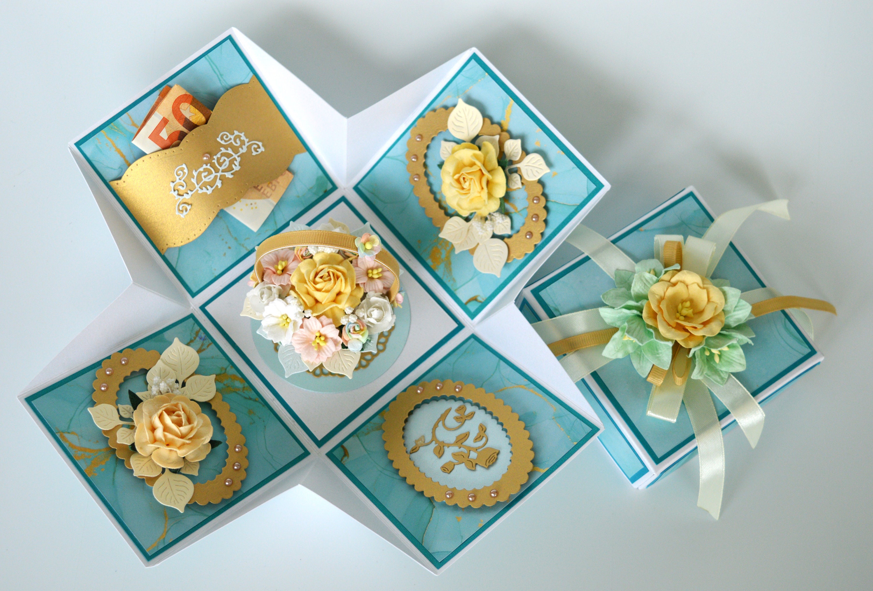 Greeting Explosion Card, Happy Birthday Card, Birthday Exploding Box, Exploding Box Card, 3D ...