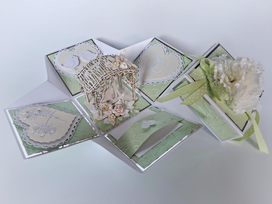 Pop up Wedding Card, Wedding Congratulations Card, Newlyweds Exploding Box, Explosion Wedding ...