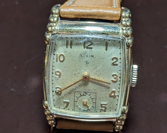 Outstanding 1950s Rexton Men's Tank Style Watch Gold Tone Bezel and ...