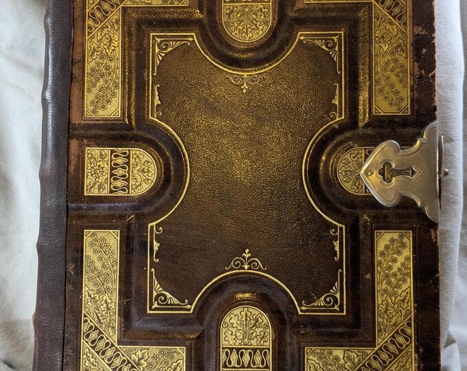 Antique Embossed Leather Holy Bible, Holman's Edition, Illustrated With ...