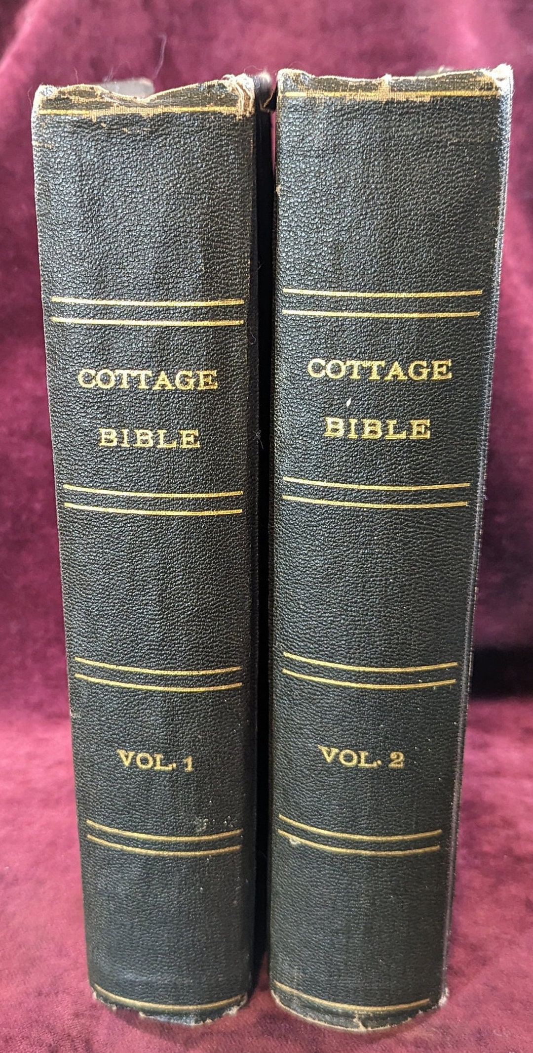 Rare 1856 Antique Cottage Bible Victorian 2-volume Polyglot Edition ...
