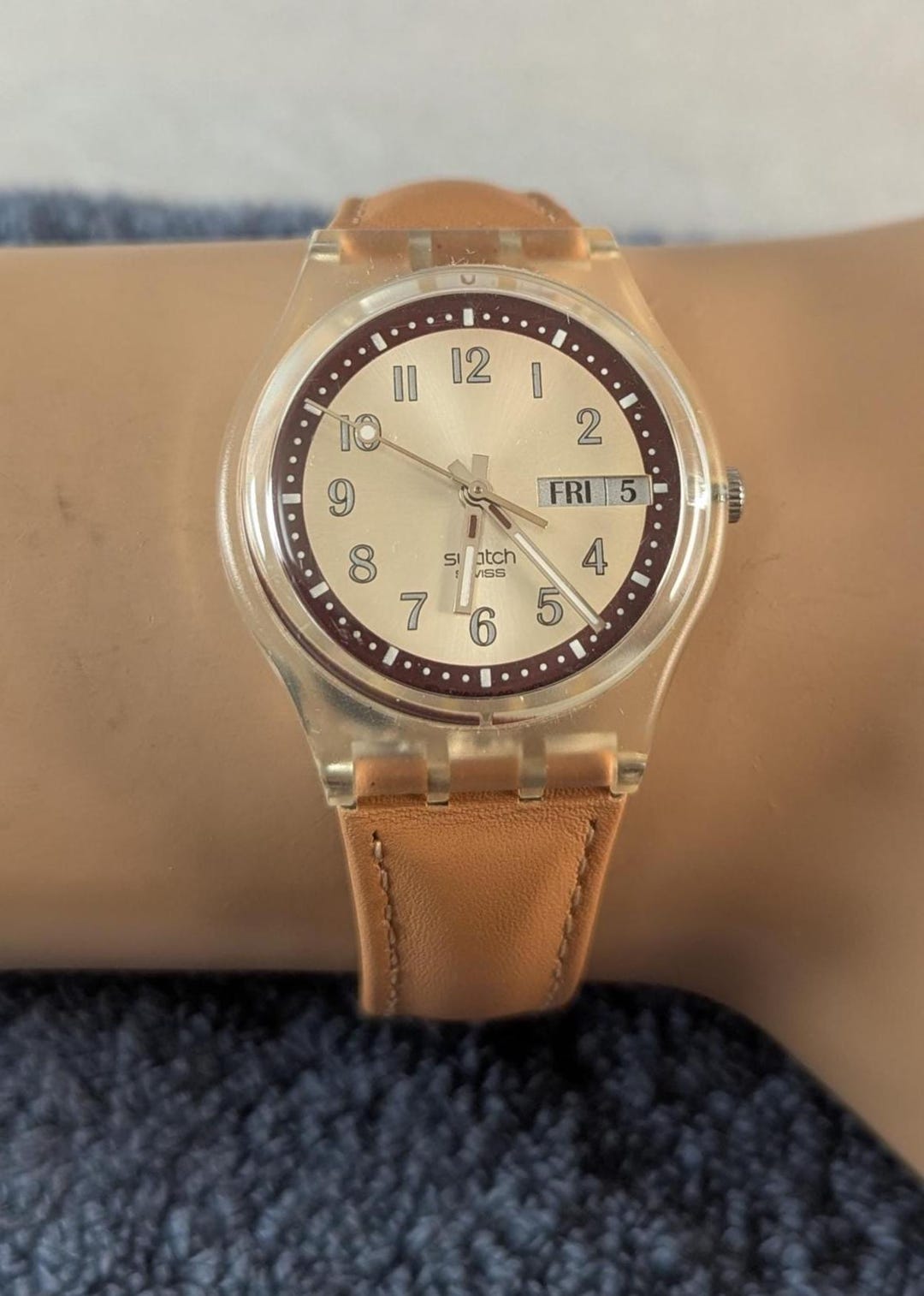 Vintage Swatch Croissant Chaude Watch: Swiss Made, Day Date, New ...