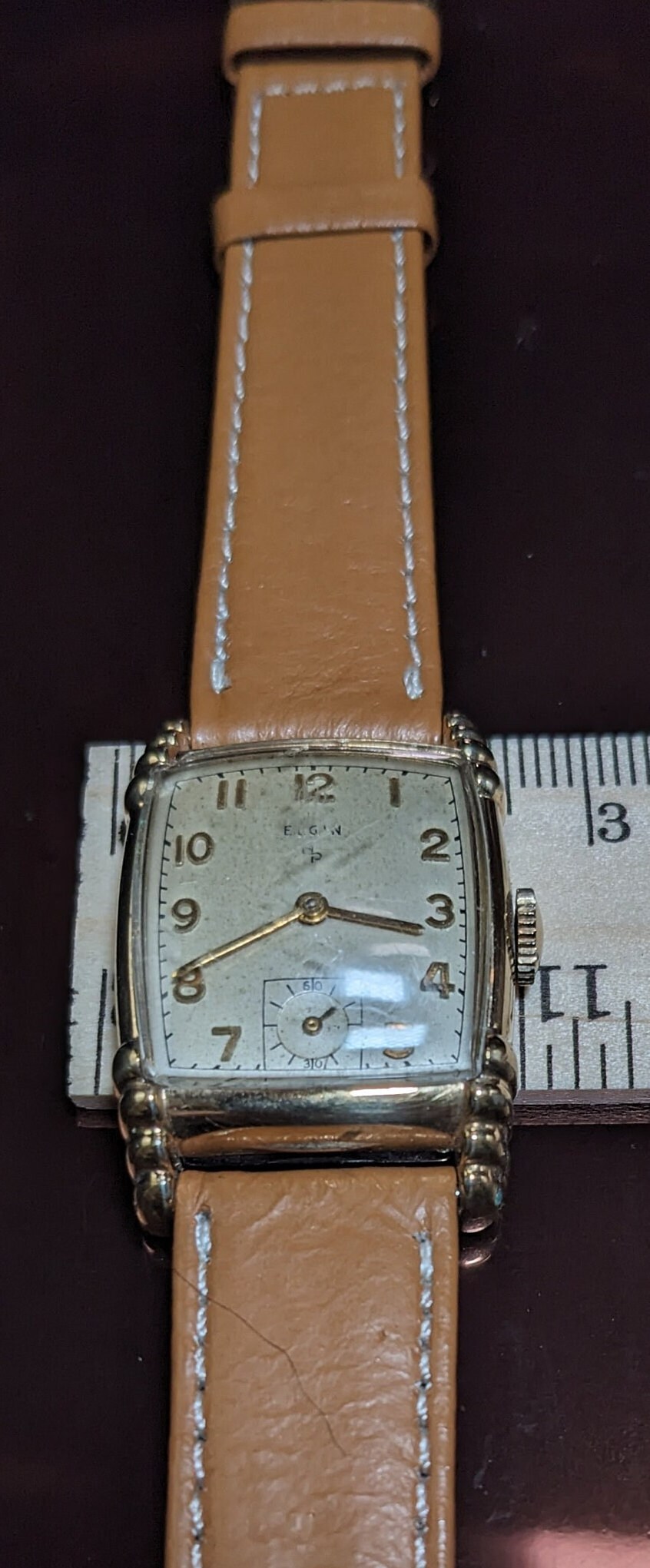 Wonderful 1951 Elgin Men's Tank Style Watch 10 KT Rolled Gold Bezel ...