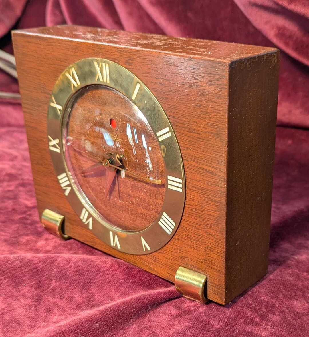 Charming 1940s Telechron Airlux Clock Mahogany Case Retro Design ...