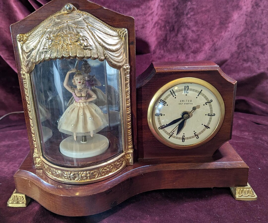 Vintage Ballerina Electric Clock: 1950s United Clock Corp Model 870 ...