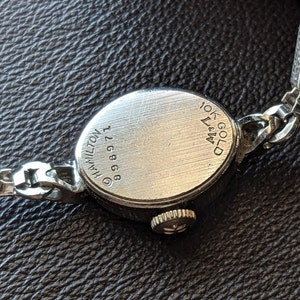 Beautiful 10kt Solid White Gold Hamilton Ladies Cocktail Watch With 2 ...