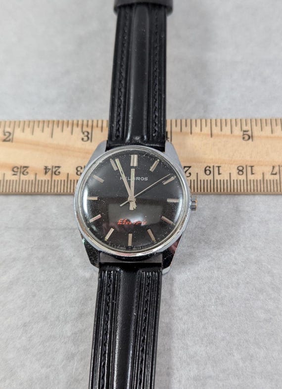 Vintage 1970s Helbros Electric Watch Retro Black Dial… - Gem